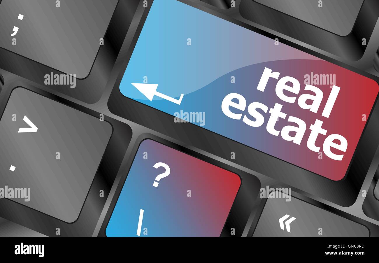 Real Estate concept. hot key on computer keyboard with Real Estate ...