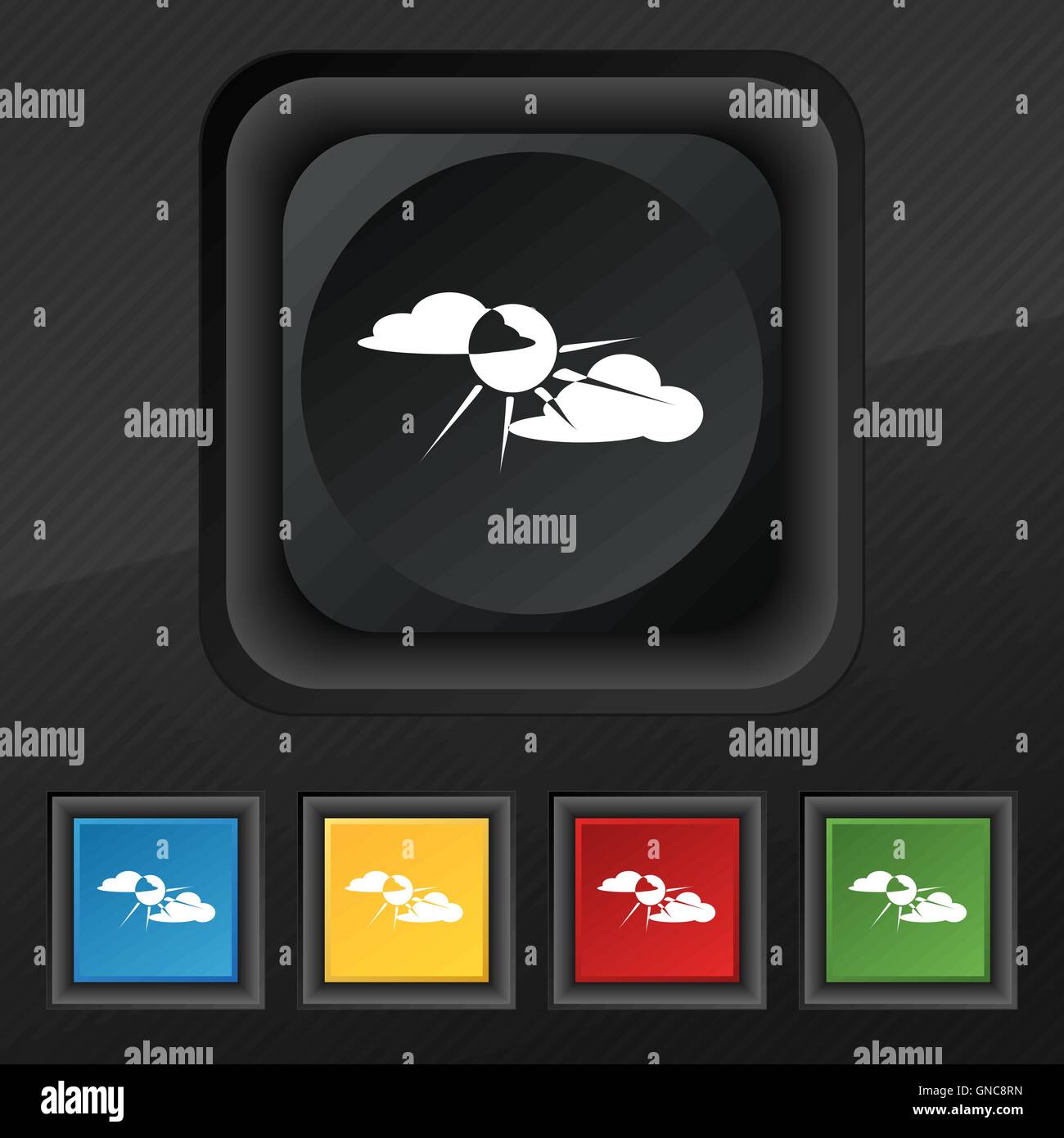 Black cloud behind sun Stock Vector Images - Alamy