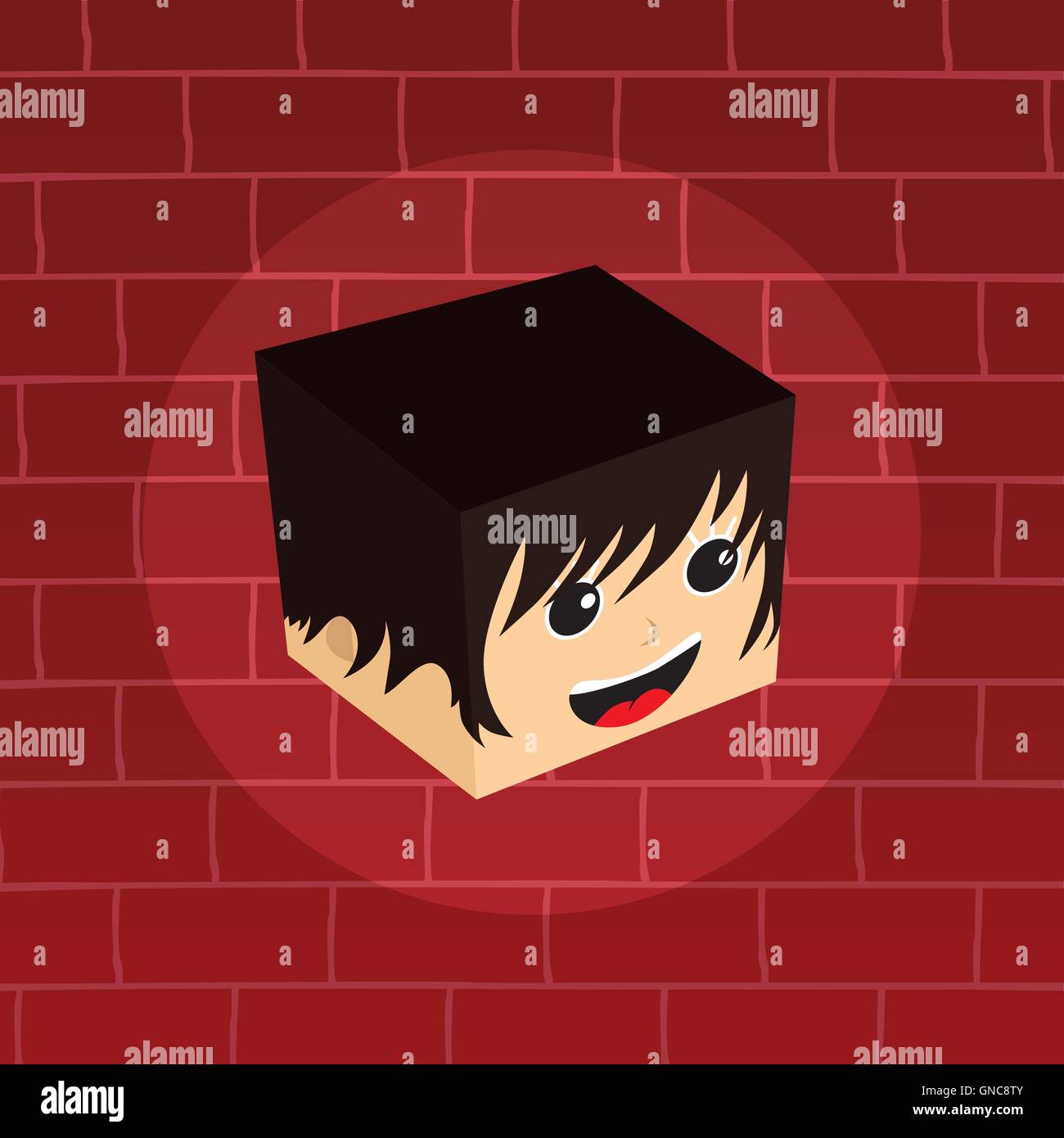 female isometric block cartoon head Stock Vector Image & Art - Alamy