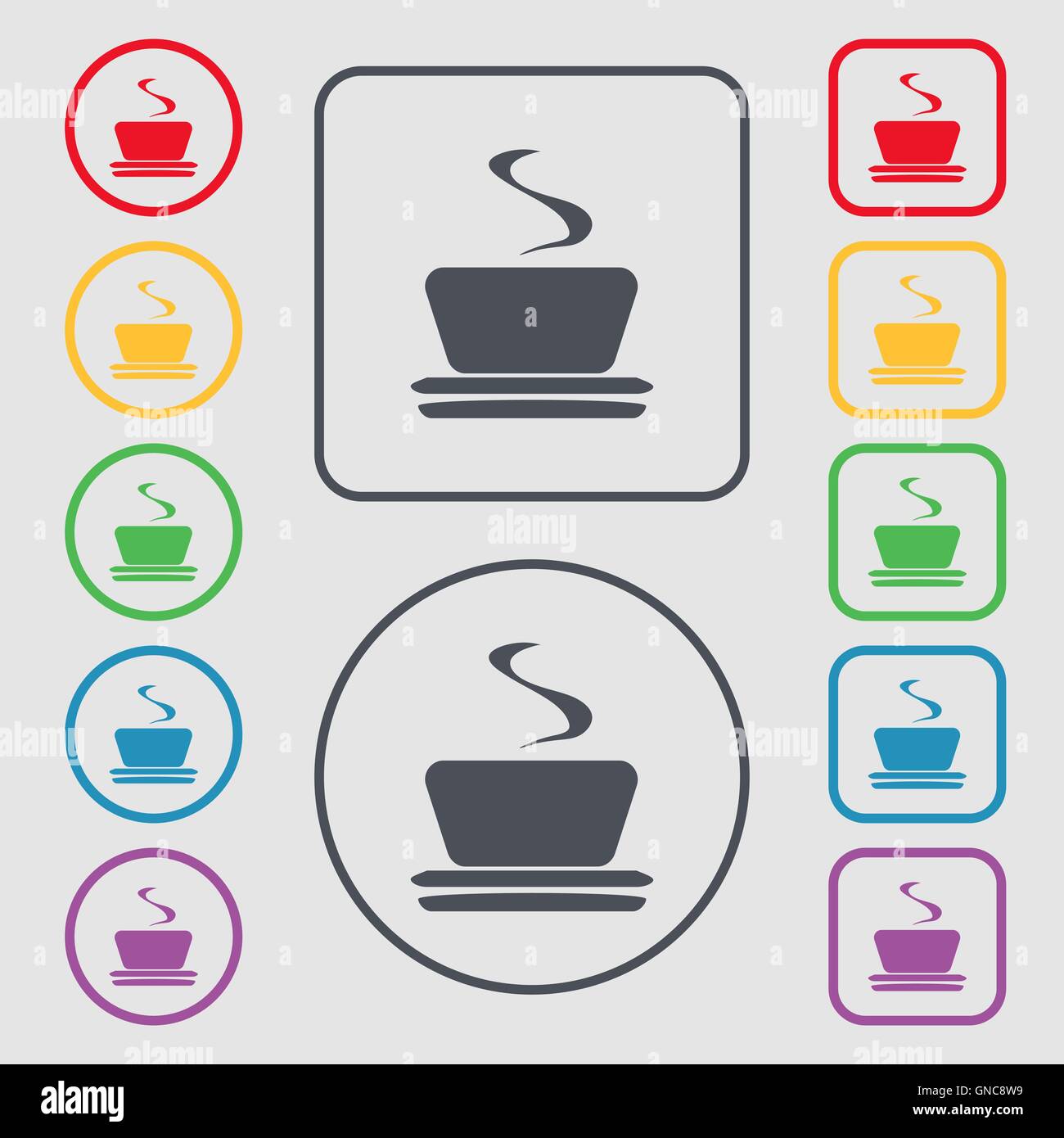 Square cup coffee on Stock Vector Images - Alamy