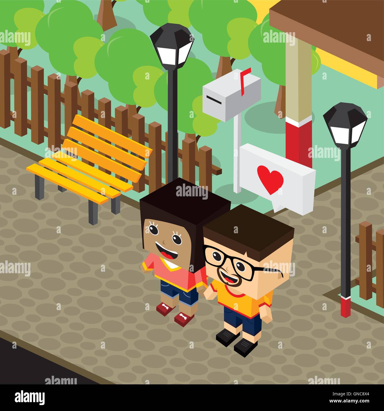 cartoon life couple lover isometric theme Stock Vector Image & Art - Alamy