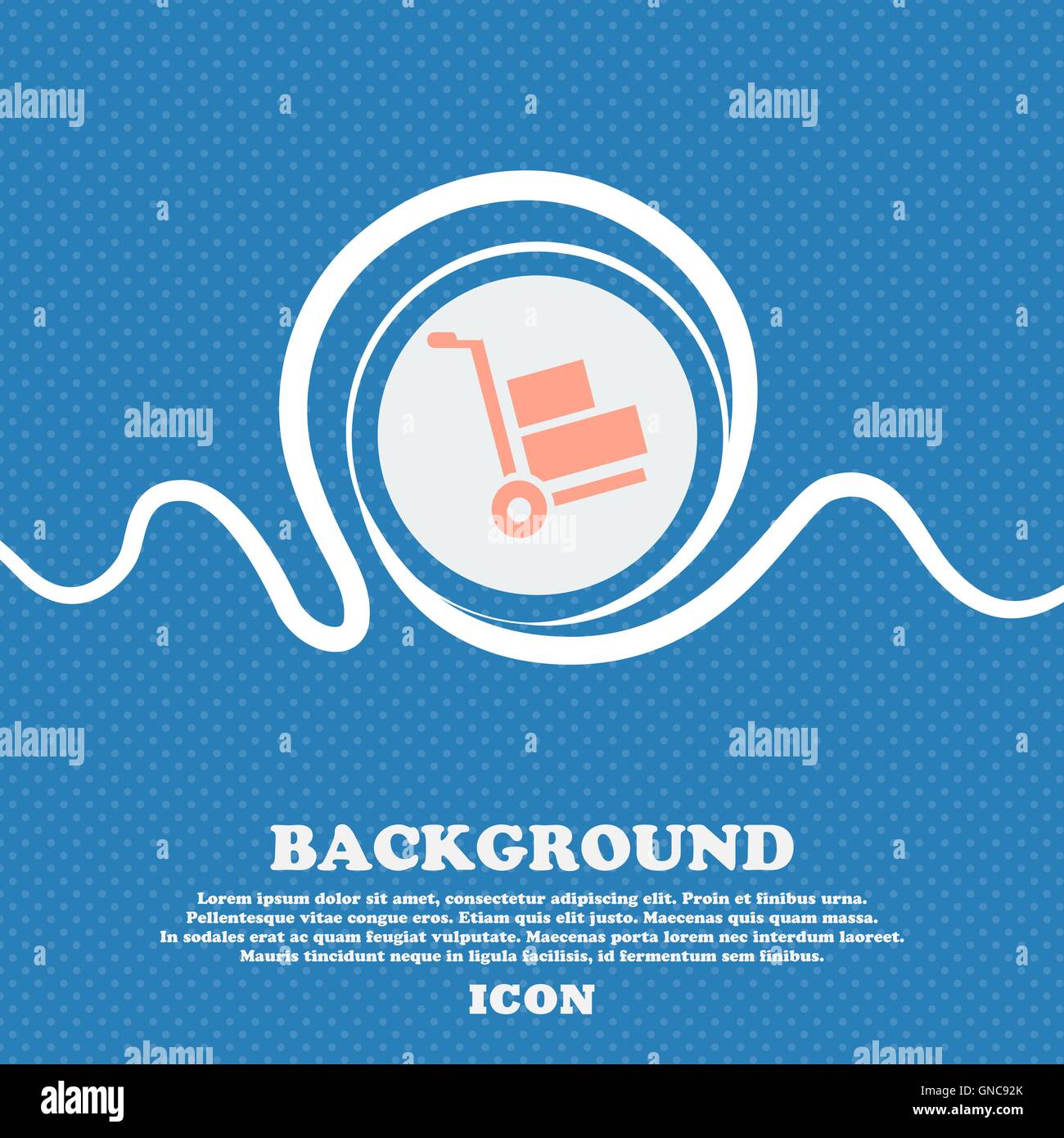 Loader sign. Blue and white abstract background flecked with space for ...