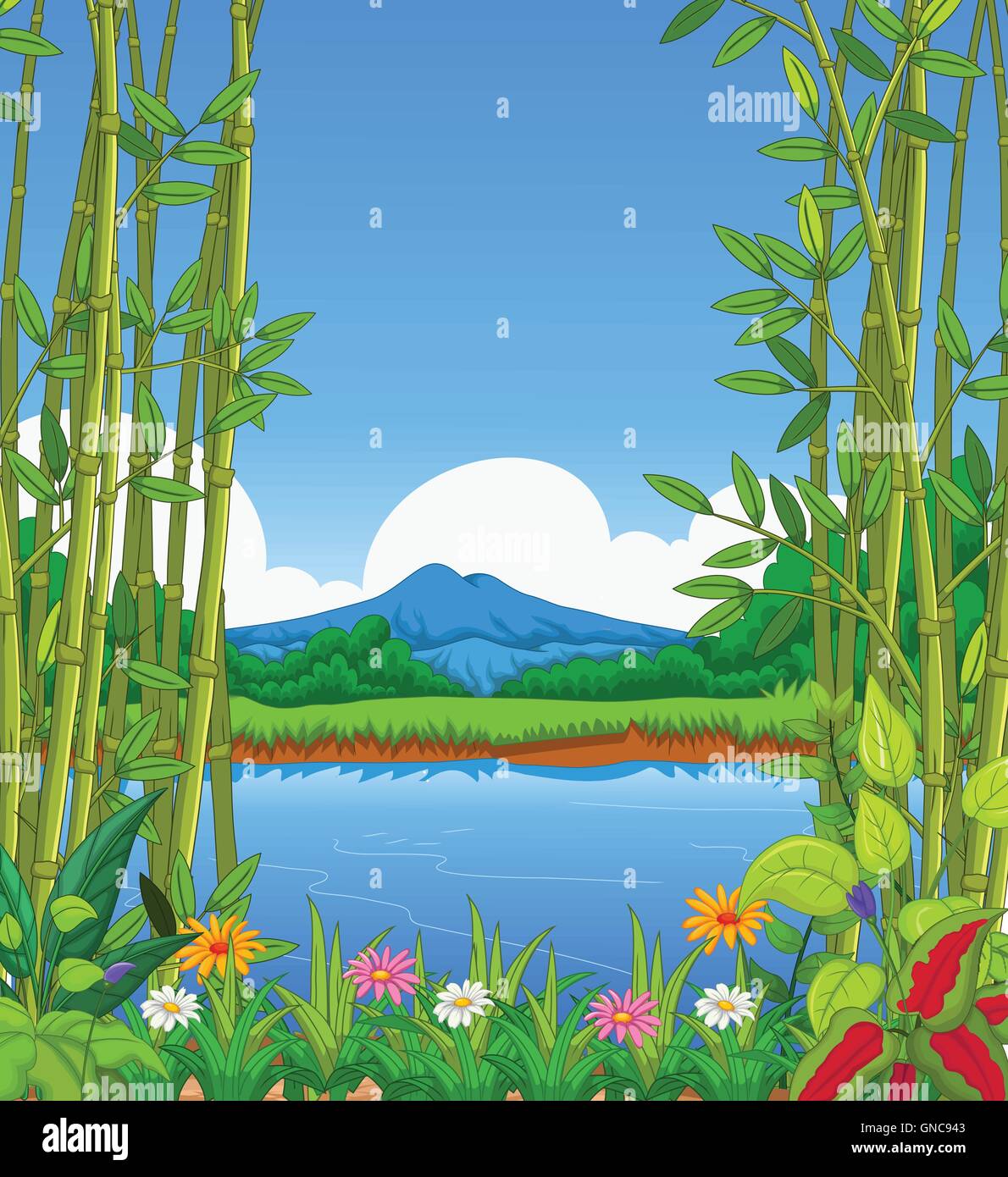 Nice view river background Stock Vector Images - Alamy