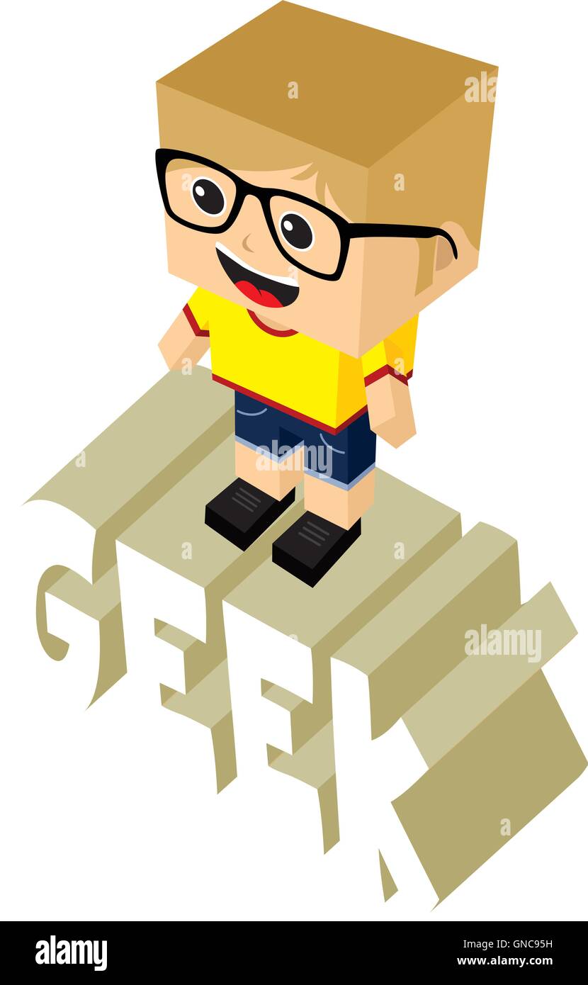 Vector illustration genius boy cartoon hi-res stock photography and ...