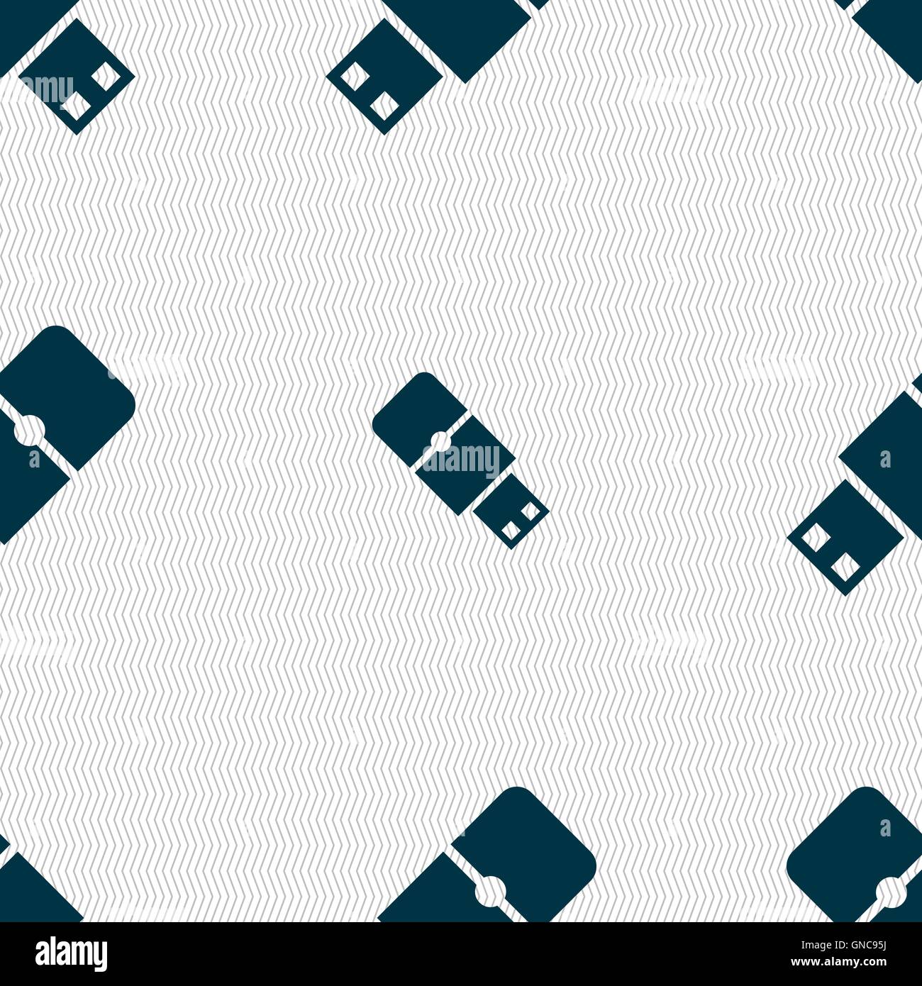 USB flash icon sign. Seamless pattern with geometric texture. Vector ...