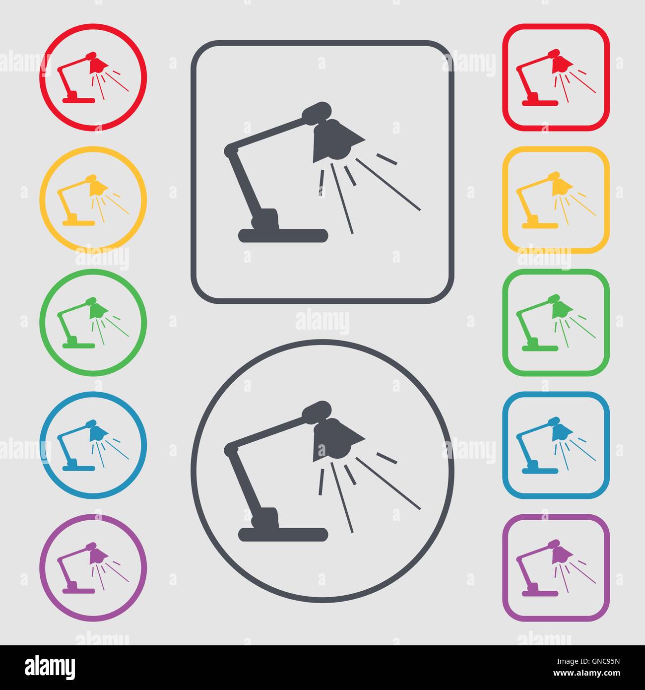 Desk lamp symbol hi-res stock photography and images - Alamy