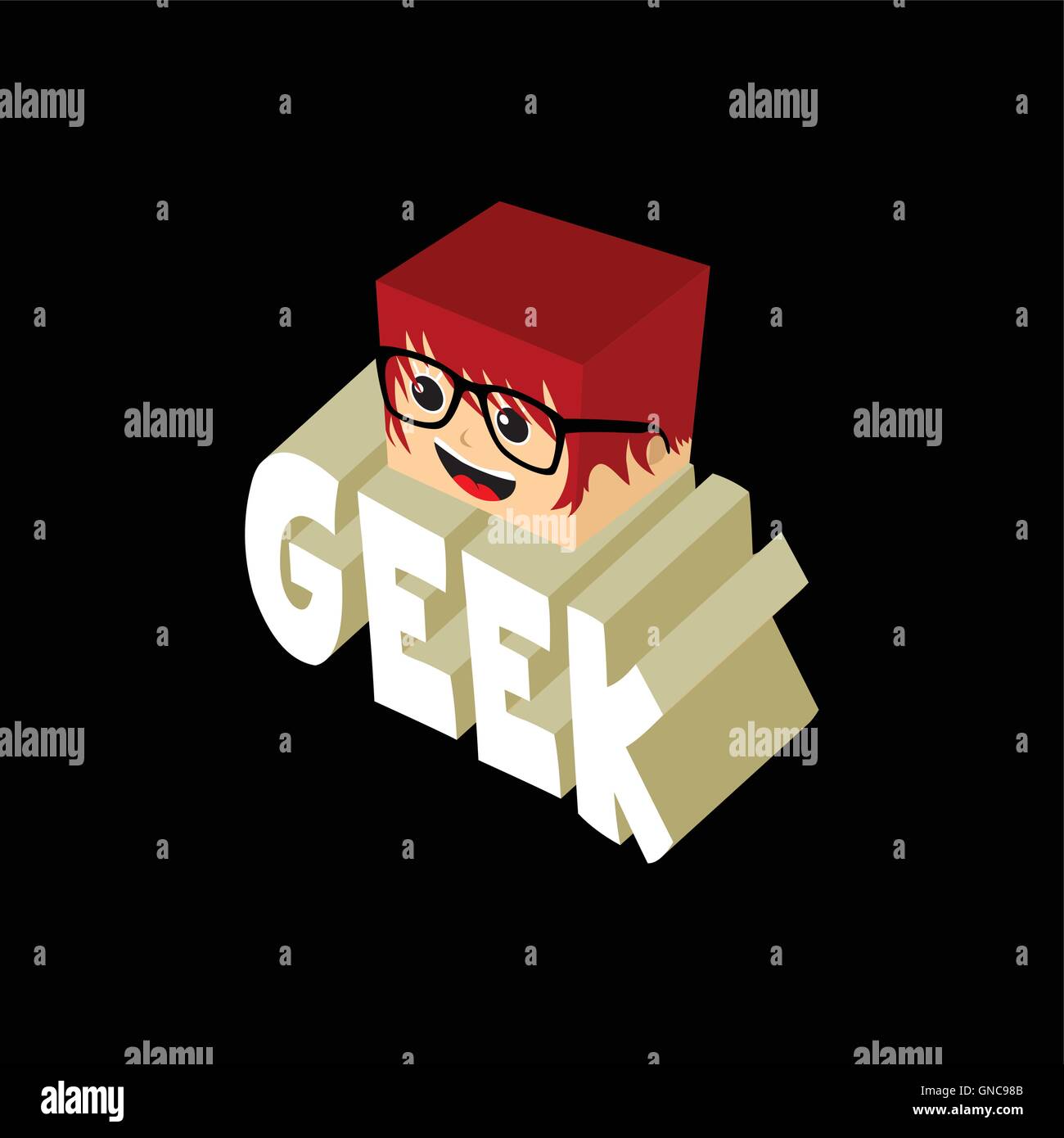 isometric female geek cartoon character Stock Vector Image & Art - Alamy