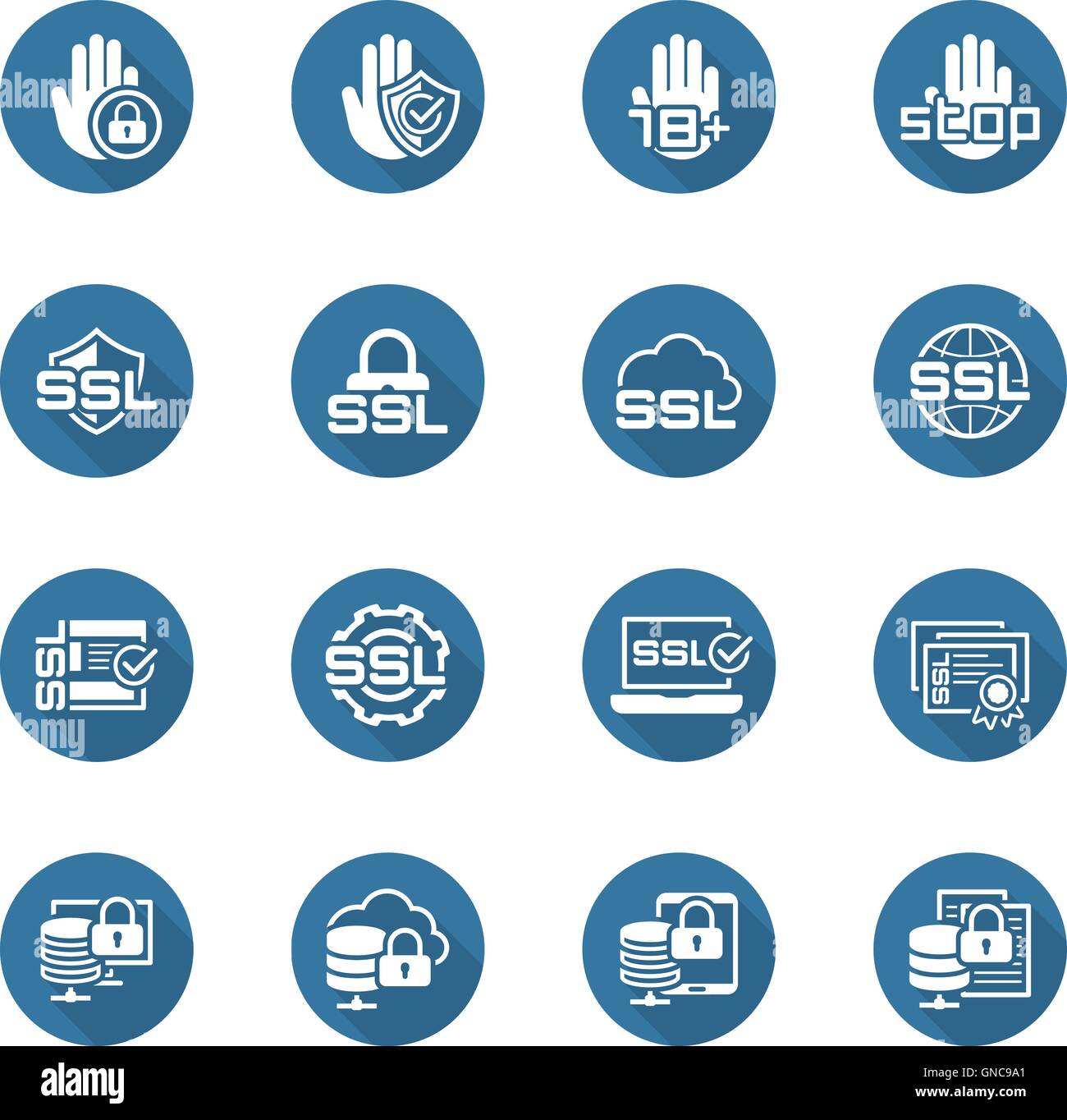 Flat Design Security and Protection Icons Set Stock Vector Image & Art ...