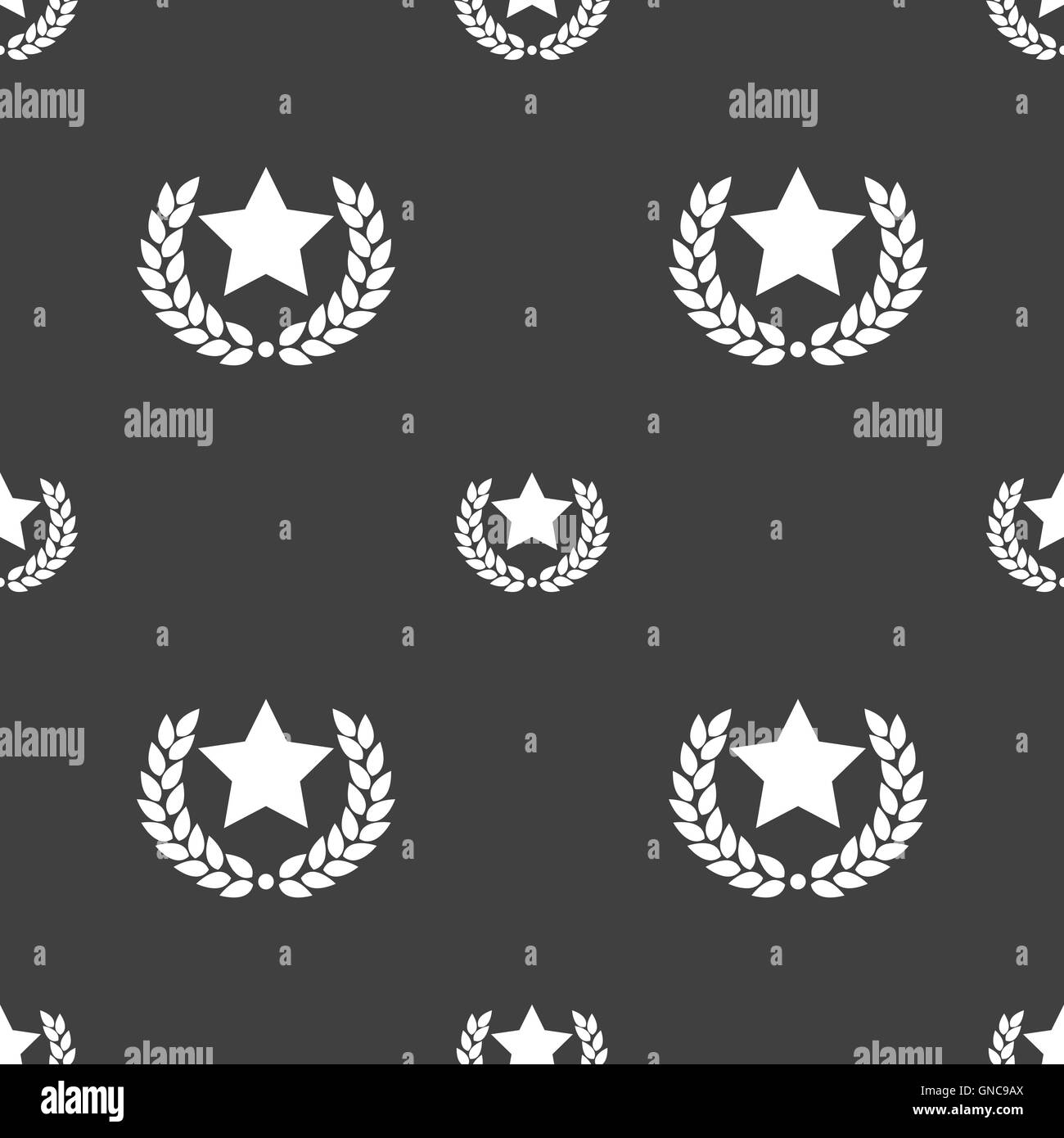 Star award icon sign. Seamless pattern on a gray background. Vector ...