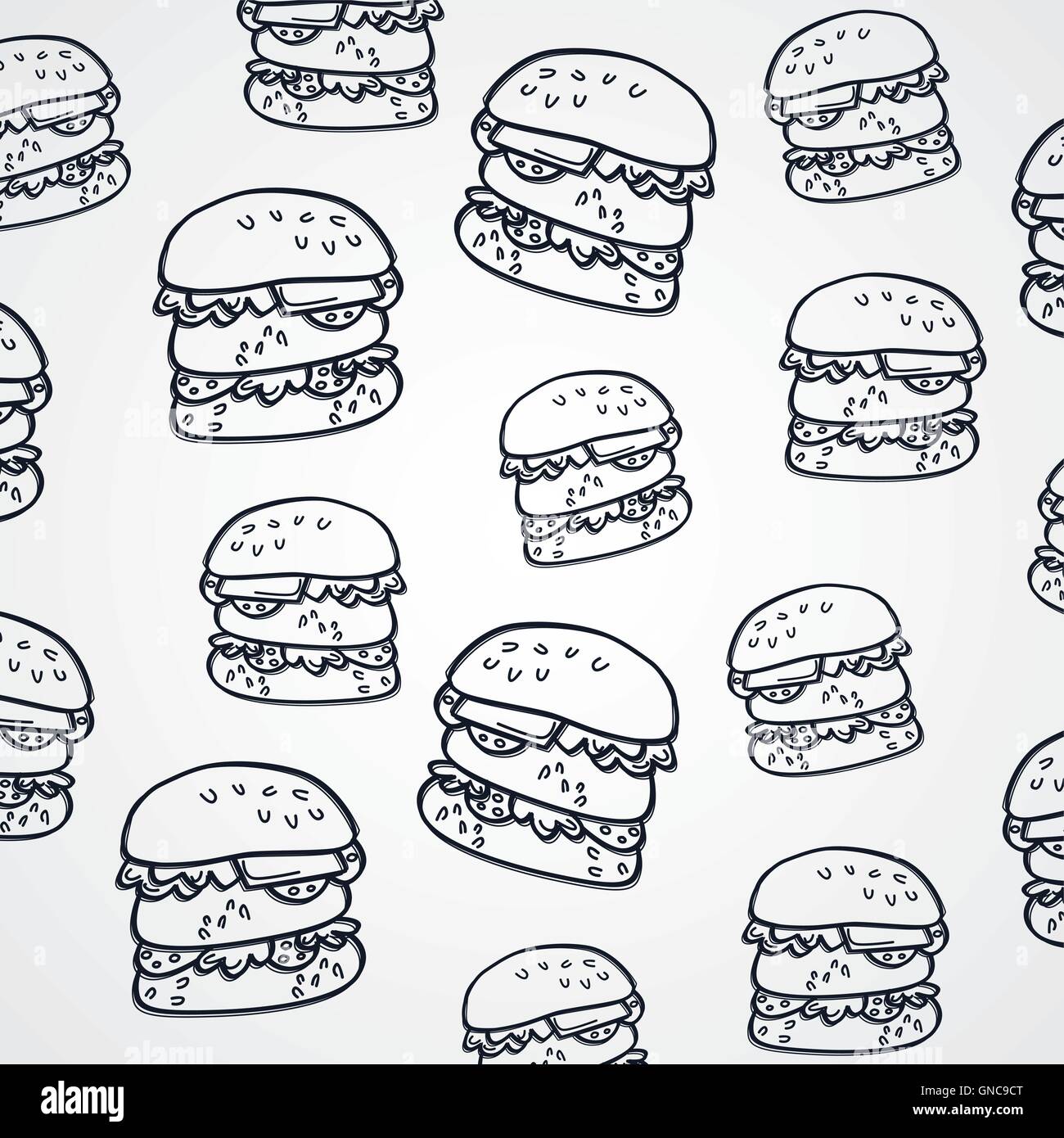 burger sketch theme Stock Vector Image & Art - Alamy