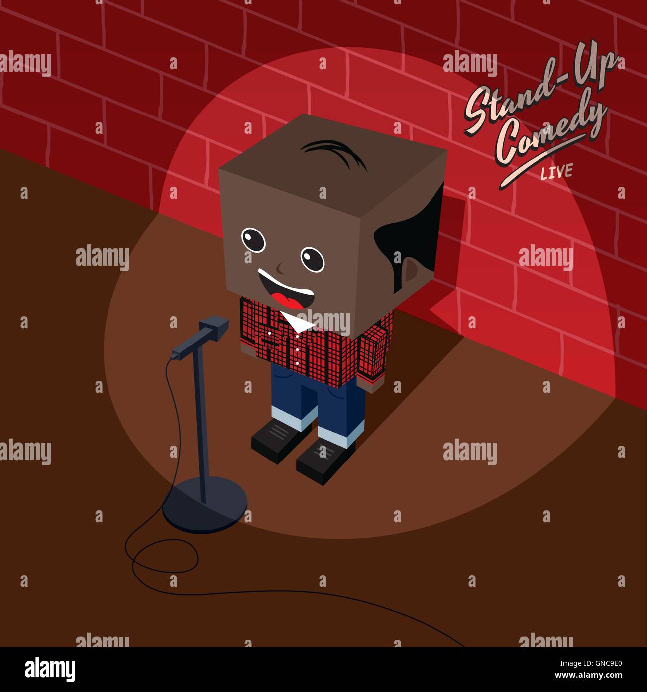 stand up comedy isometric block cartoon Stock Vector Image & Art - Alamy
