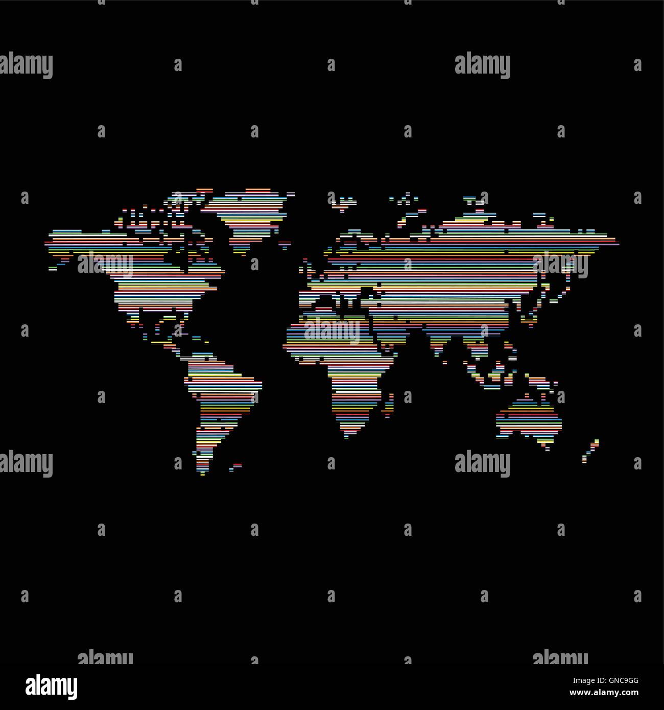 world map colorful line theme Stock Vector Image & Art - Alamy