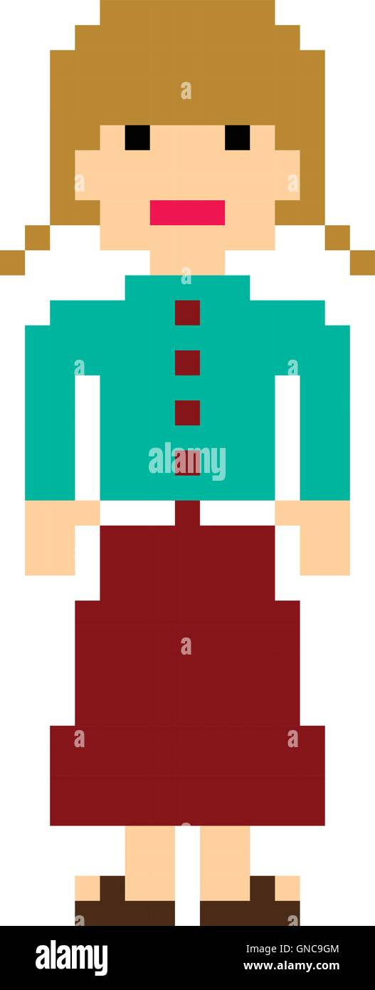 pixel people woman avatar theme Stock Vector Image & Art - Alamy