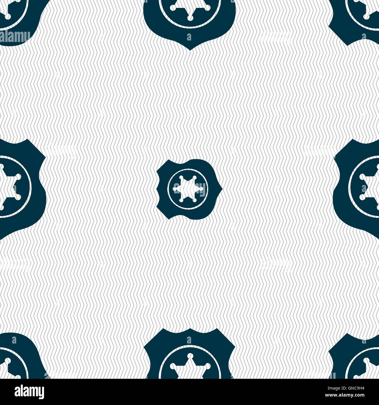 Sheriff, star icon sign. Seamless pattern with geometric texture ...