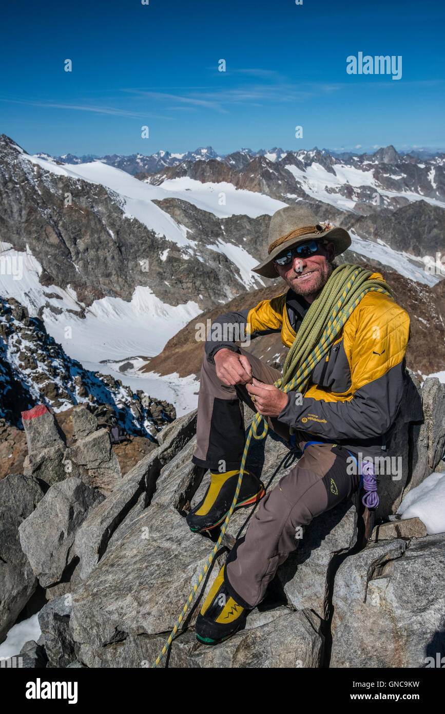The Stubai Alps. Robert Thaler professional mountain guide Stock Photo ...