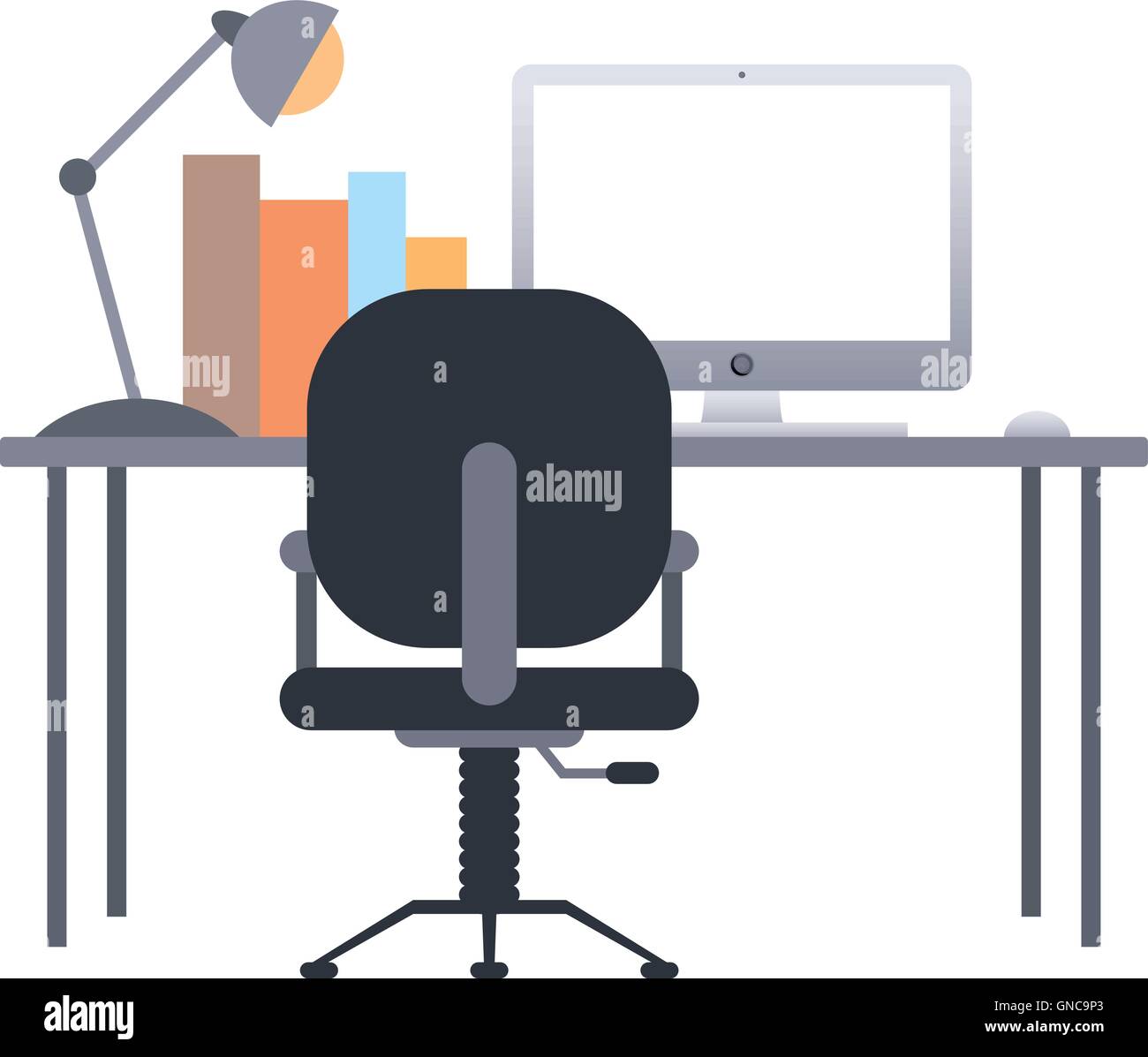 Desk chair book Stock Vector Images - Alamy