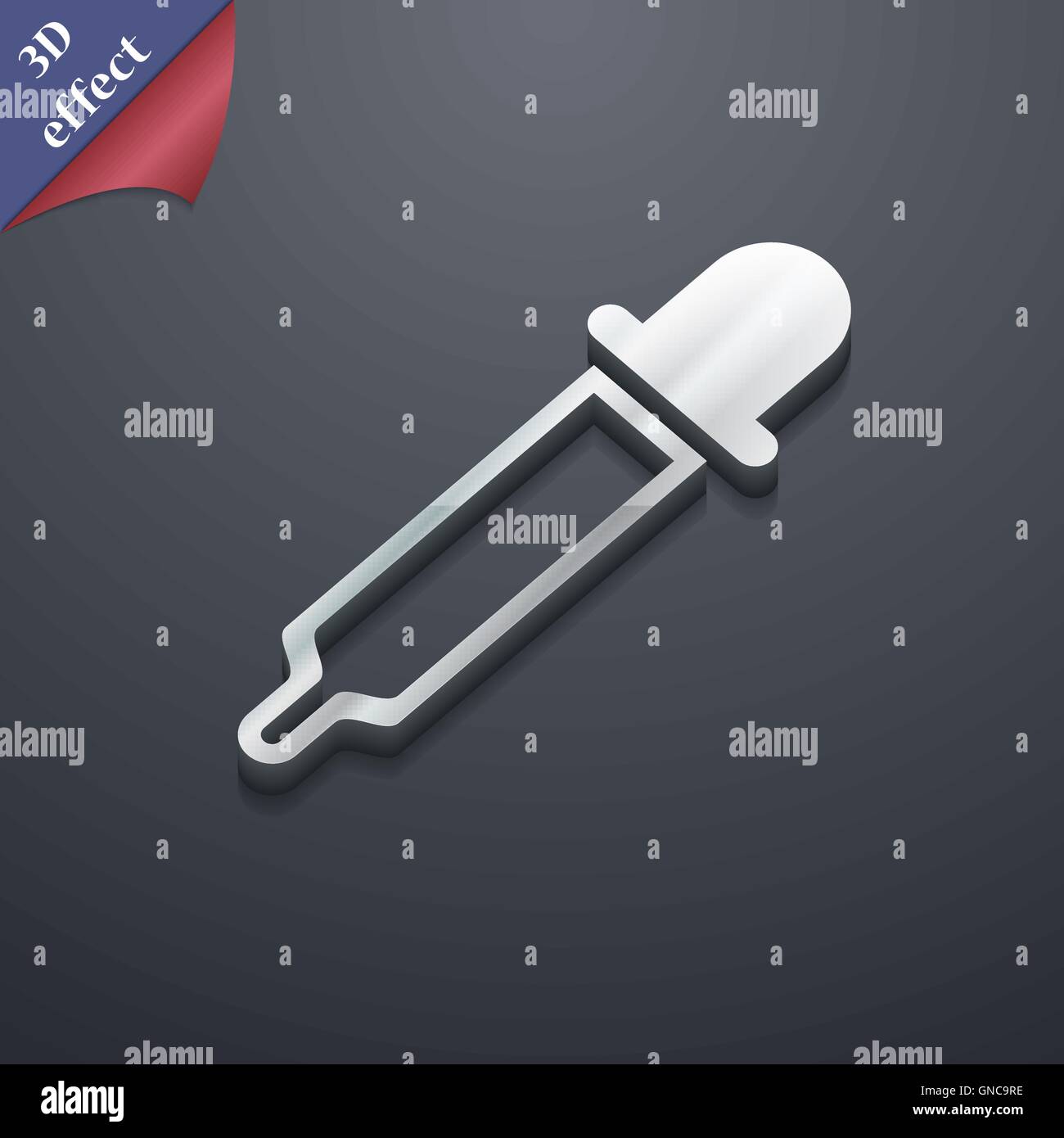 Pipette icon symbol. 3D style. Trendy, modern design with space for ...