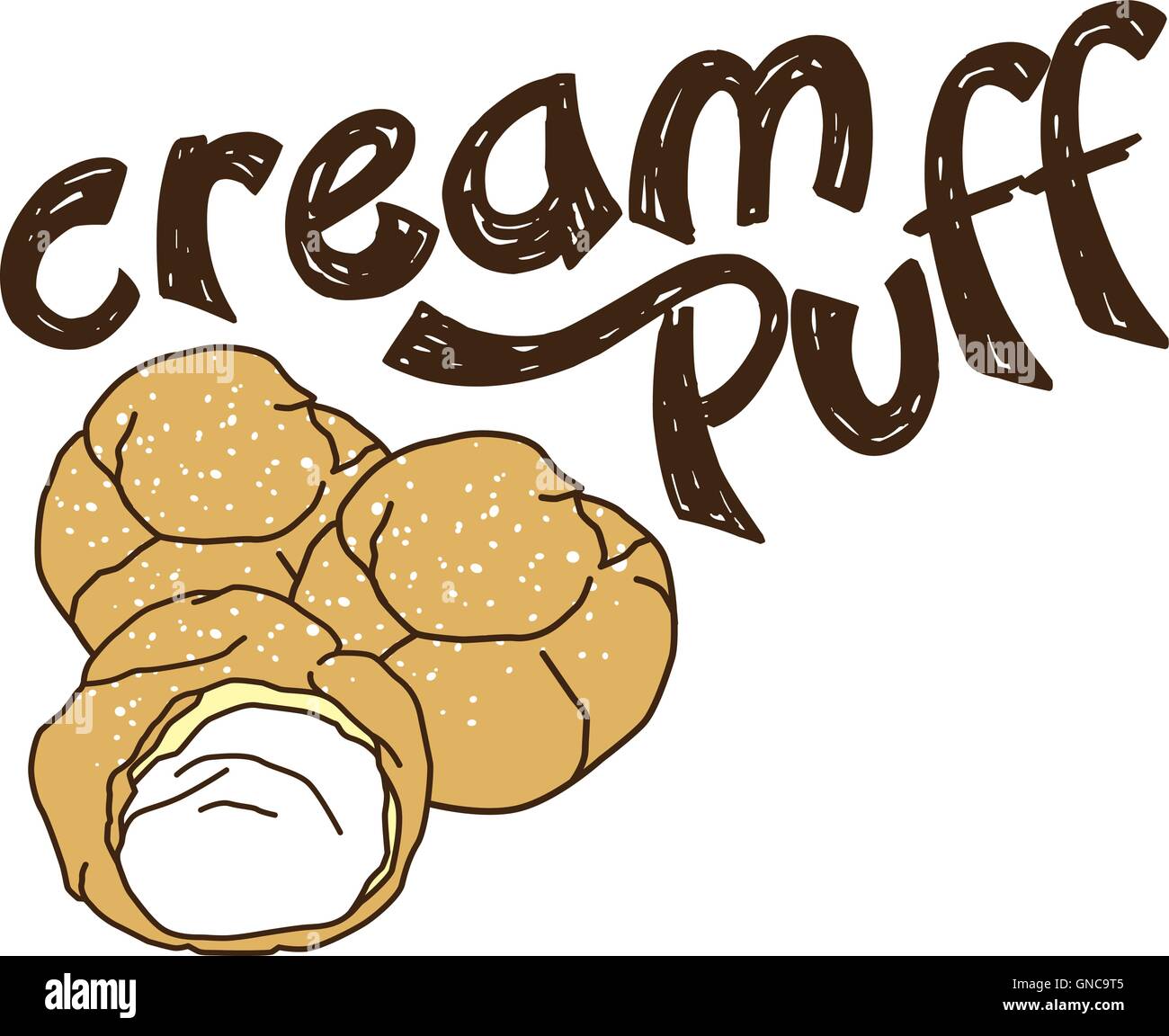 Puff pastry whipped cream Stock Vector Images - Alamy