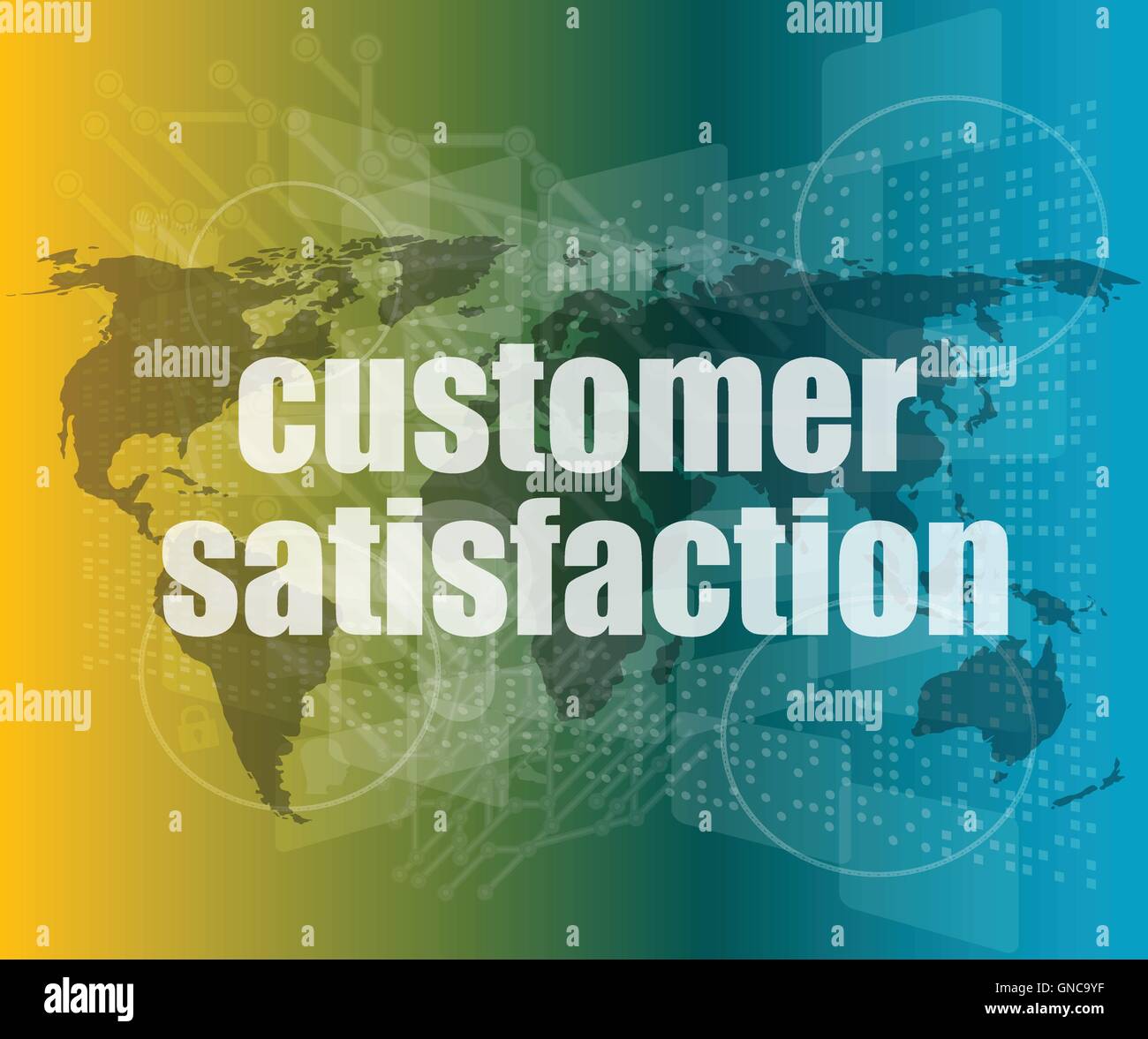 Marketing concept: words customer satisfaction on digital screenvector ...