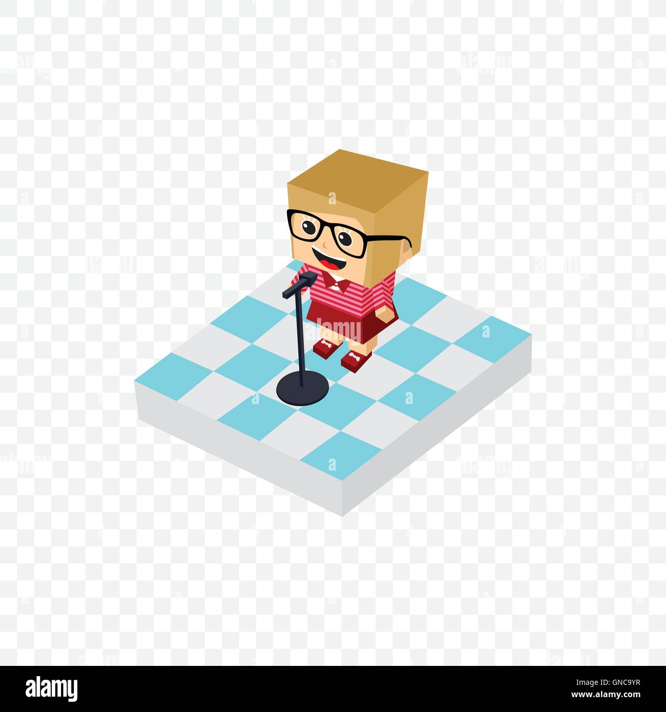 stand up comedy isometric block cartoon Stock Vector Image & Art - Alamy