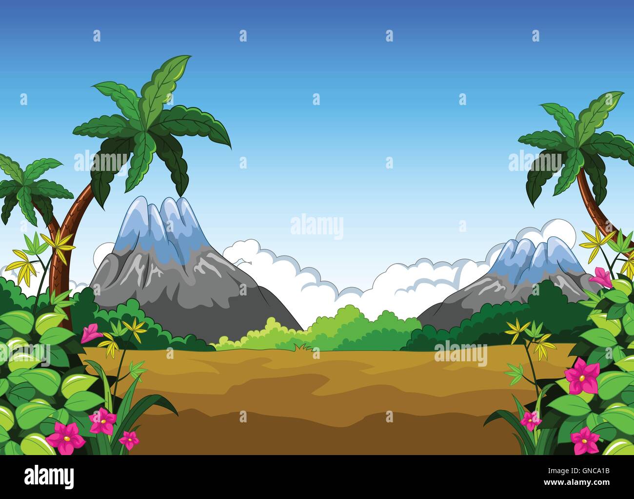 Nature background palm branches Stock Vector Images - Alamy