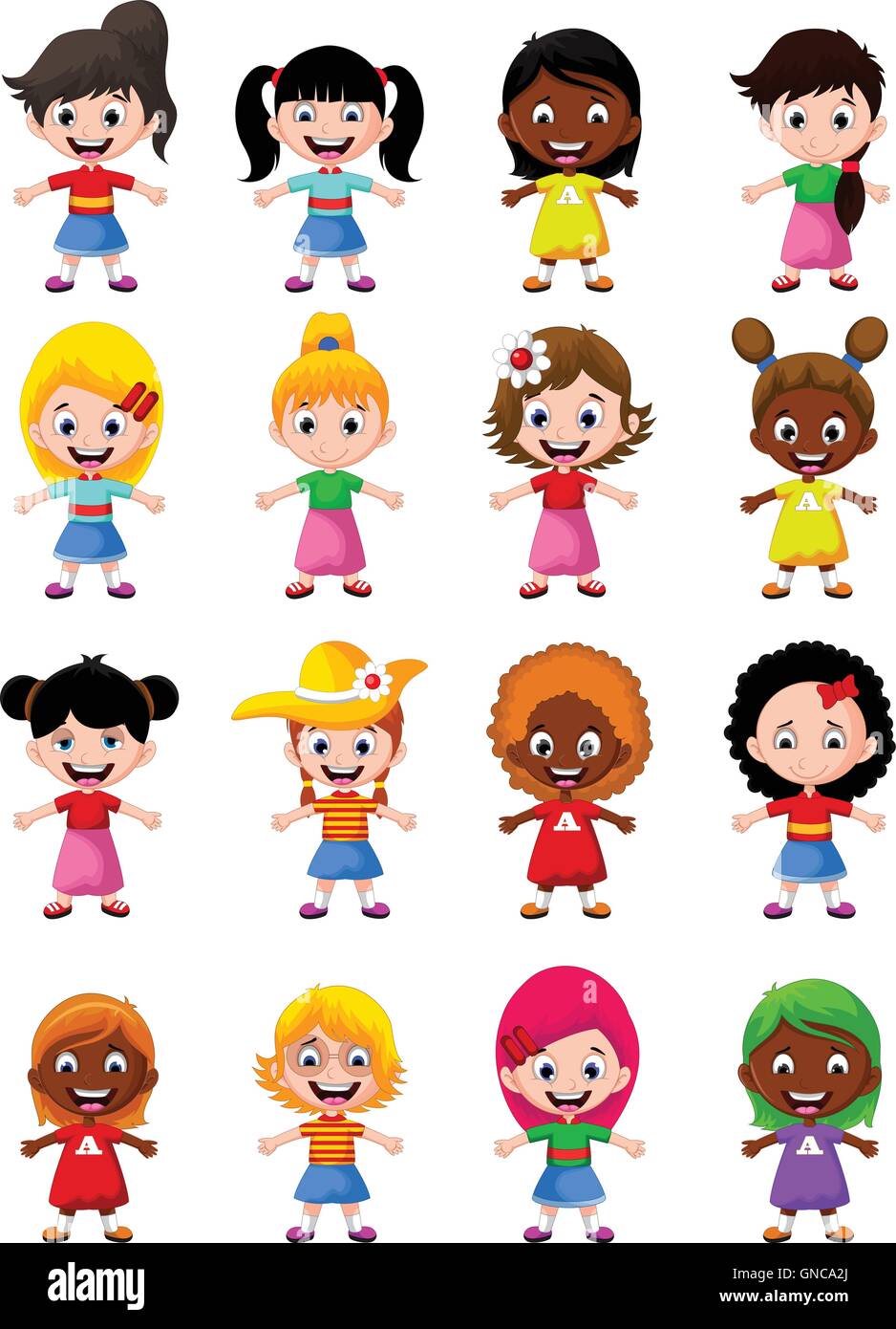 Cartoon girl pointing hi-res stock photography and images - Alamy