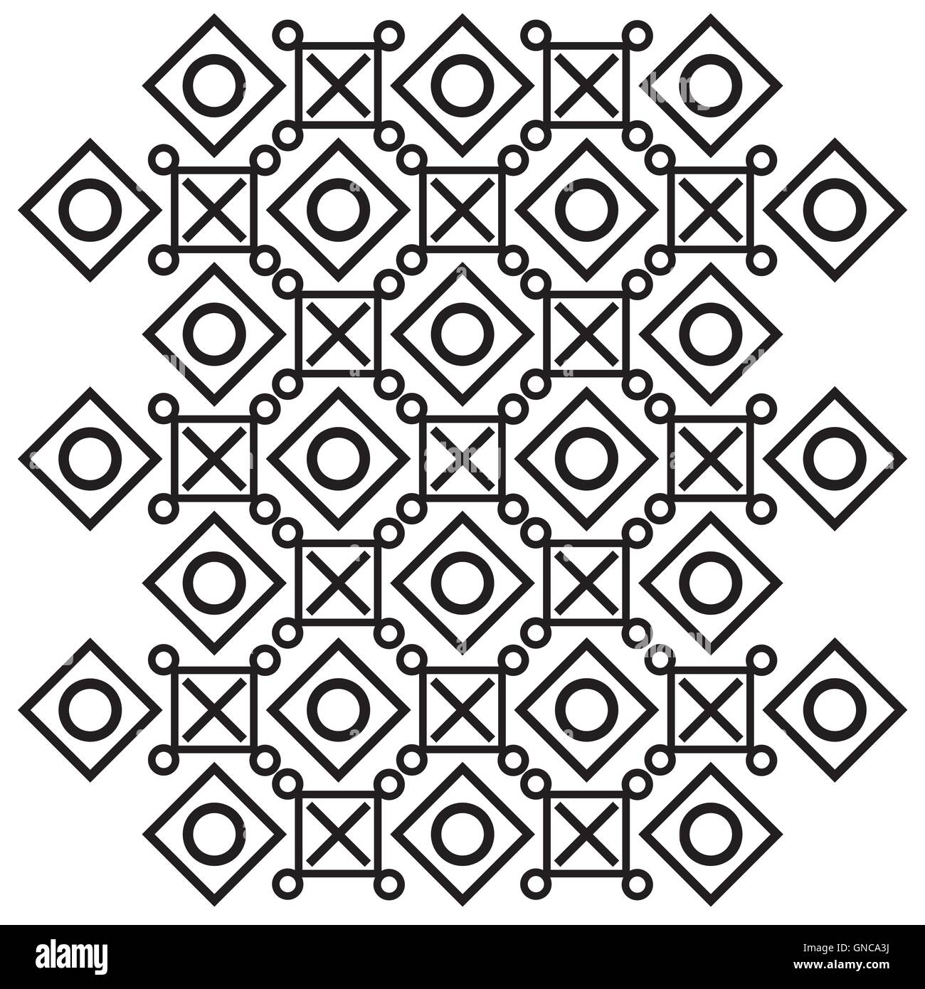 Squares and circles abstract pattern Black and White Stock Photos ...