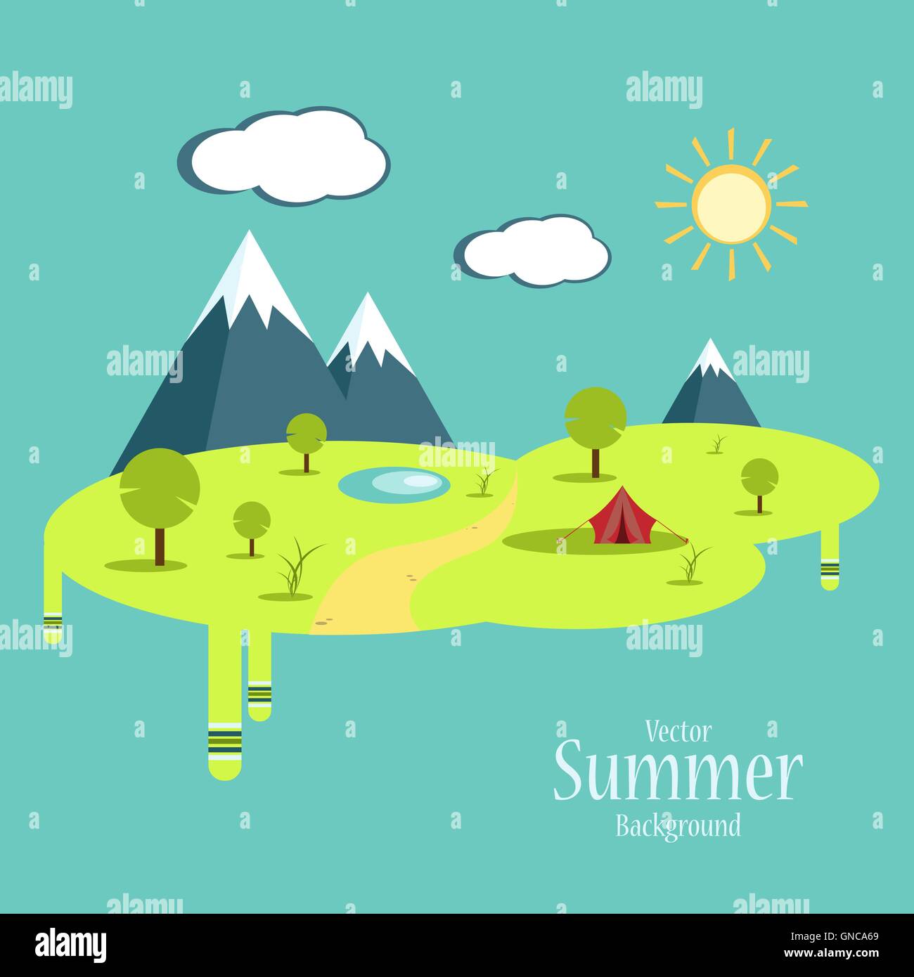 Snow grass sun adventure Stock Vector Images - Alamy