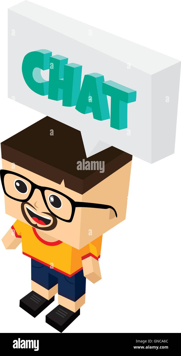 chat bubble cartoon character isometric theme Stock Vector Image & Art ...