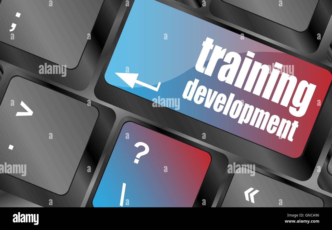 Education concept: computer keyboard with word Training development ... Education concept: computer keyboard with word Training development ...