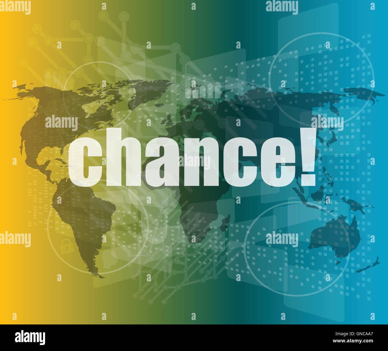 chance text on digital touch screen interface vector illustration Stock ...