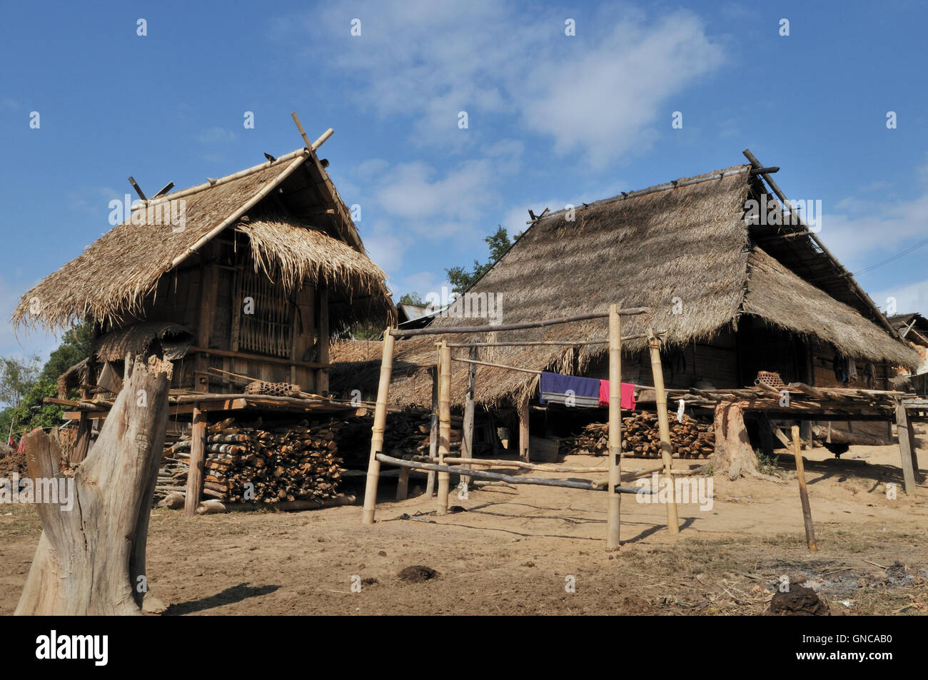 Akha Village, Stilt Houses Stock Photo - Alamy