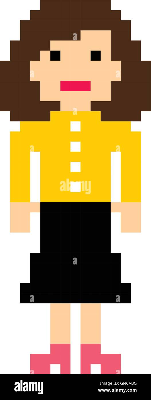 pixel people woman avatar theme Stock Vector Image & Art - Alamy