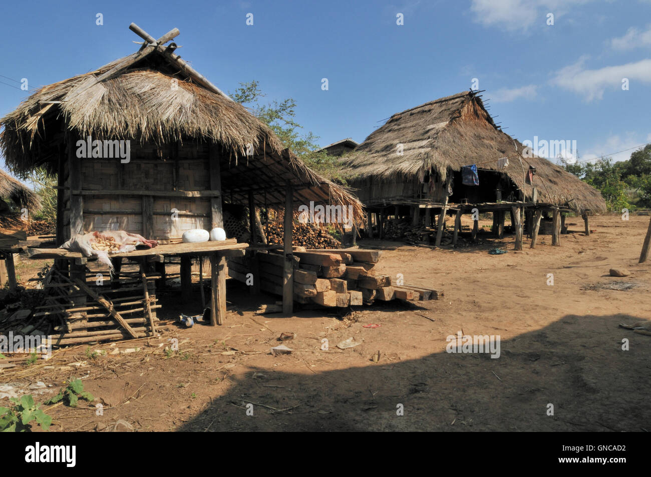 Akha Village, Stilt Houses Stock Photo - Alamy