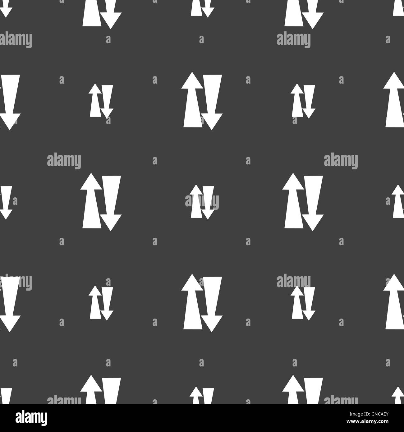 Two way traffic, icon sign. Seamless pattern on a gray background ...