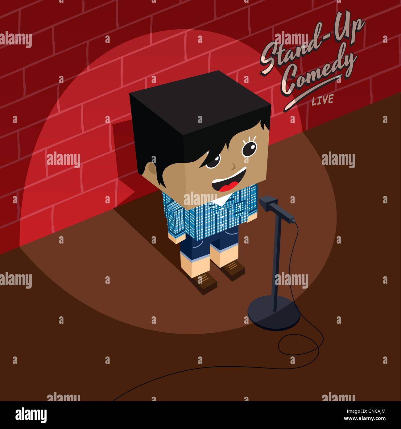 stand up comedy isometric block cartoon Stock Vector Image & Art - Alamy