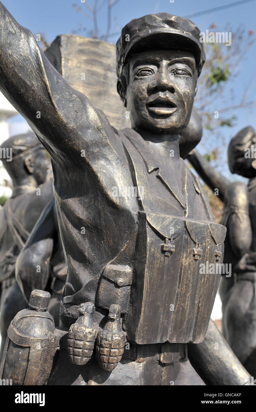 Vientiane, Army Museum, Socialist Soldier Statue Stock Photo - Alamy