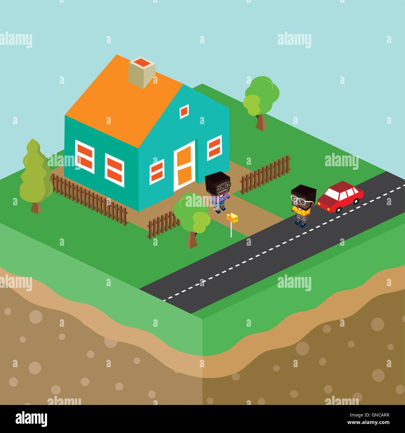 isometric residential view cartoon theme Stock Vector Image & Art - Alamy