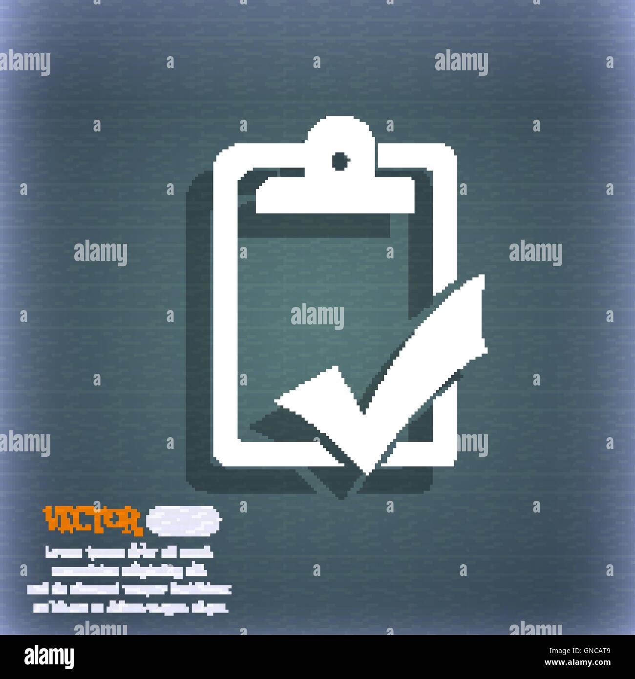 Document grammar control, Test, work complete icon. On the blue-green ...