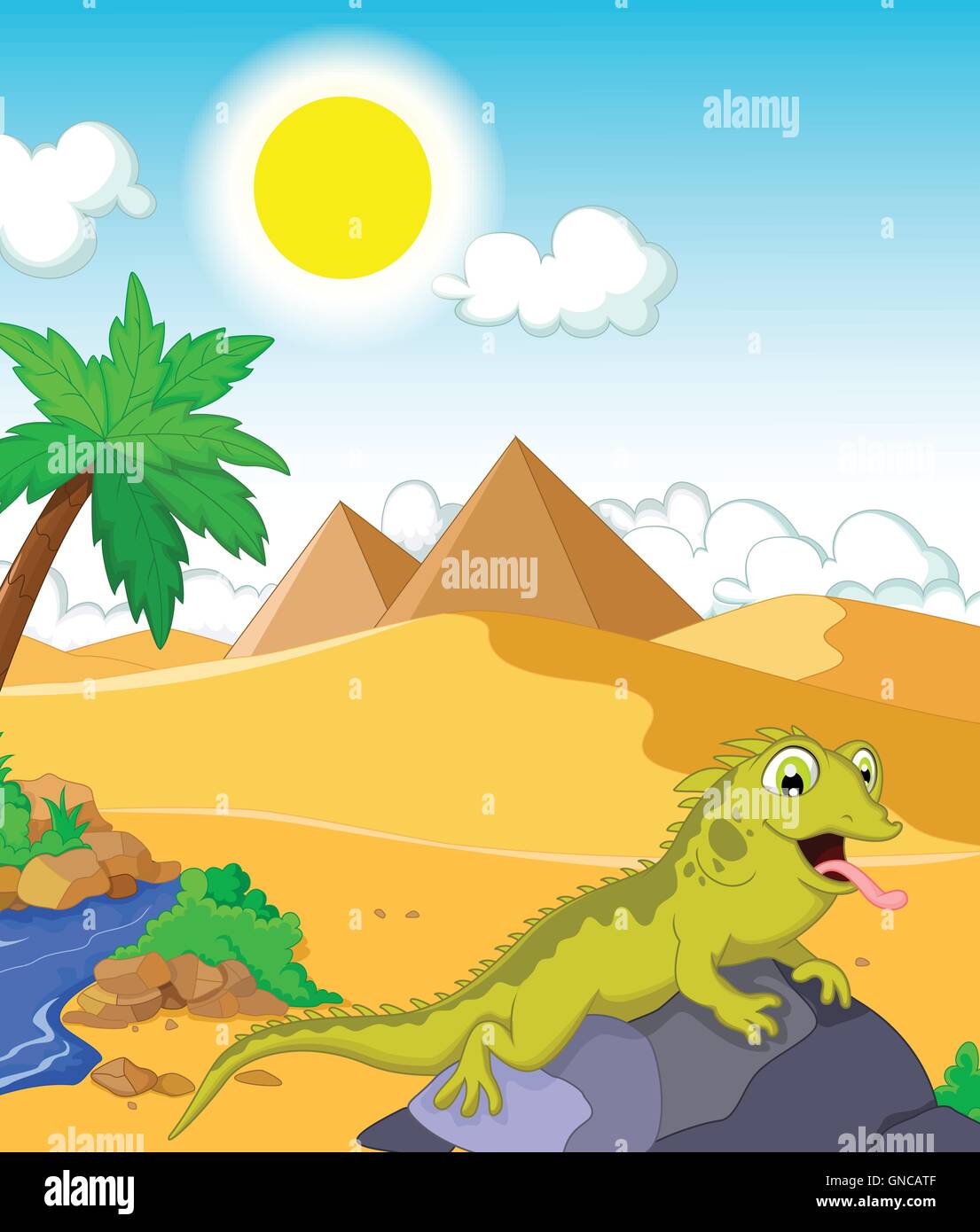 Cartoon illustration funny iguana lizard hi-res stock photography and ...