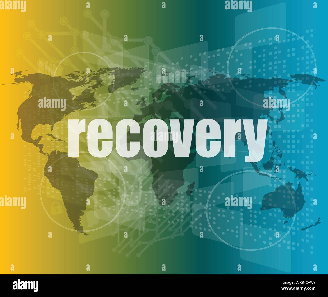 Information concept: word recovery on digital background vector ...