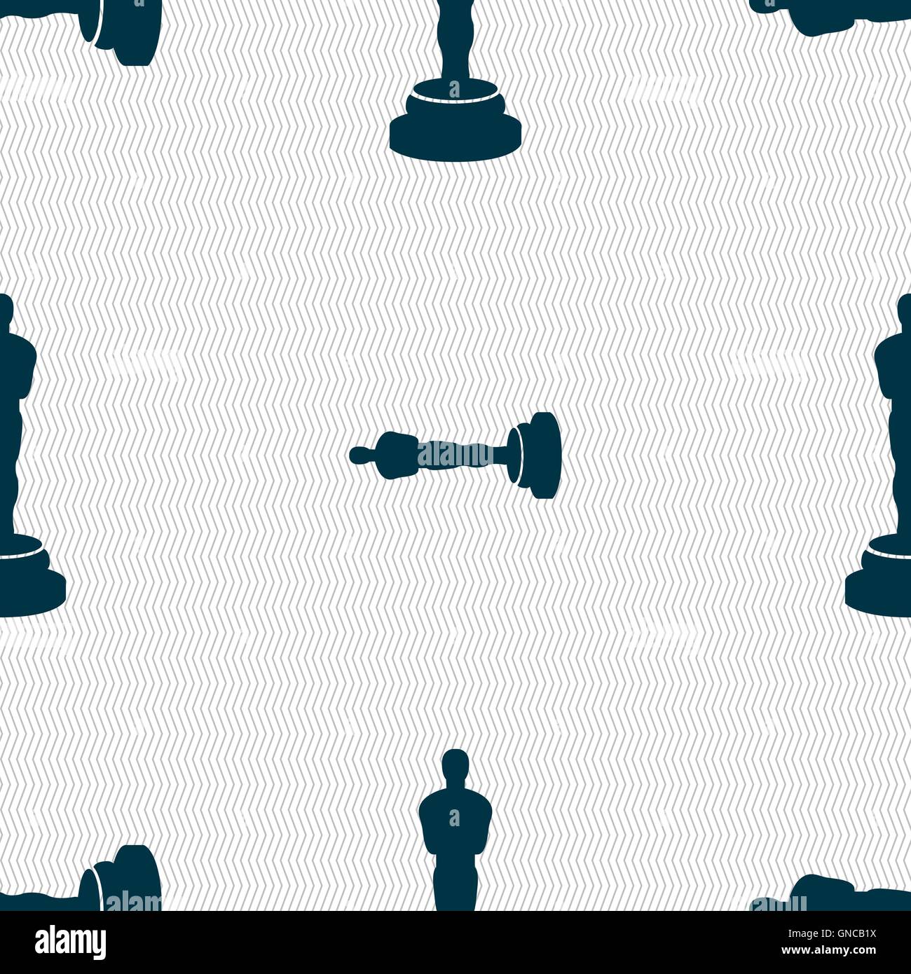 Oscar statuette icon sign. Seamless pattern with geometric texture ...