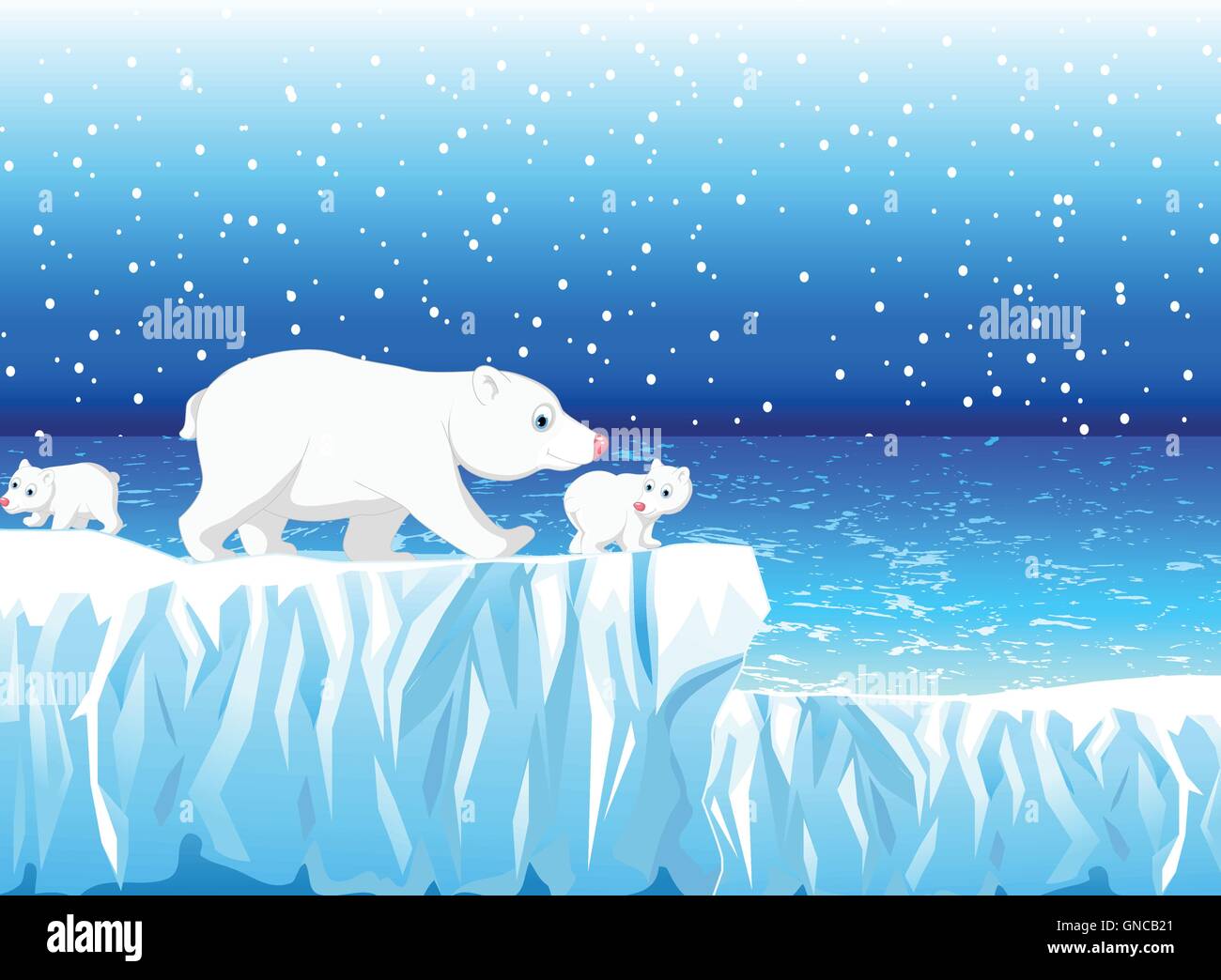 Polar bear family arctic not ice Stock Vector Images - Alamy