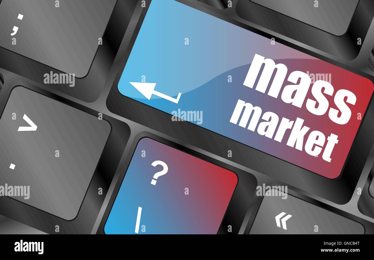 Marketing concept: computer keyboard keys with word Mass Market vector ...
