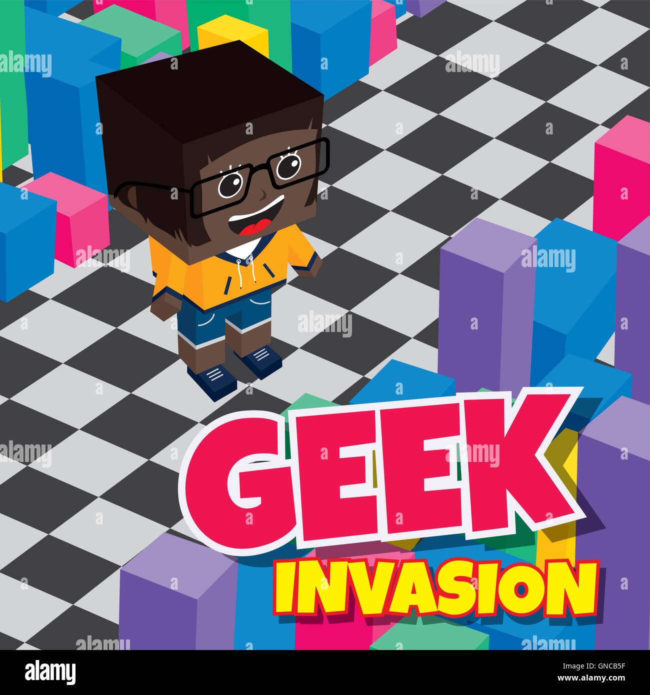 geek boy invasion video game asset isometric Stock Vector Image & Art ...