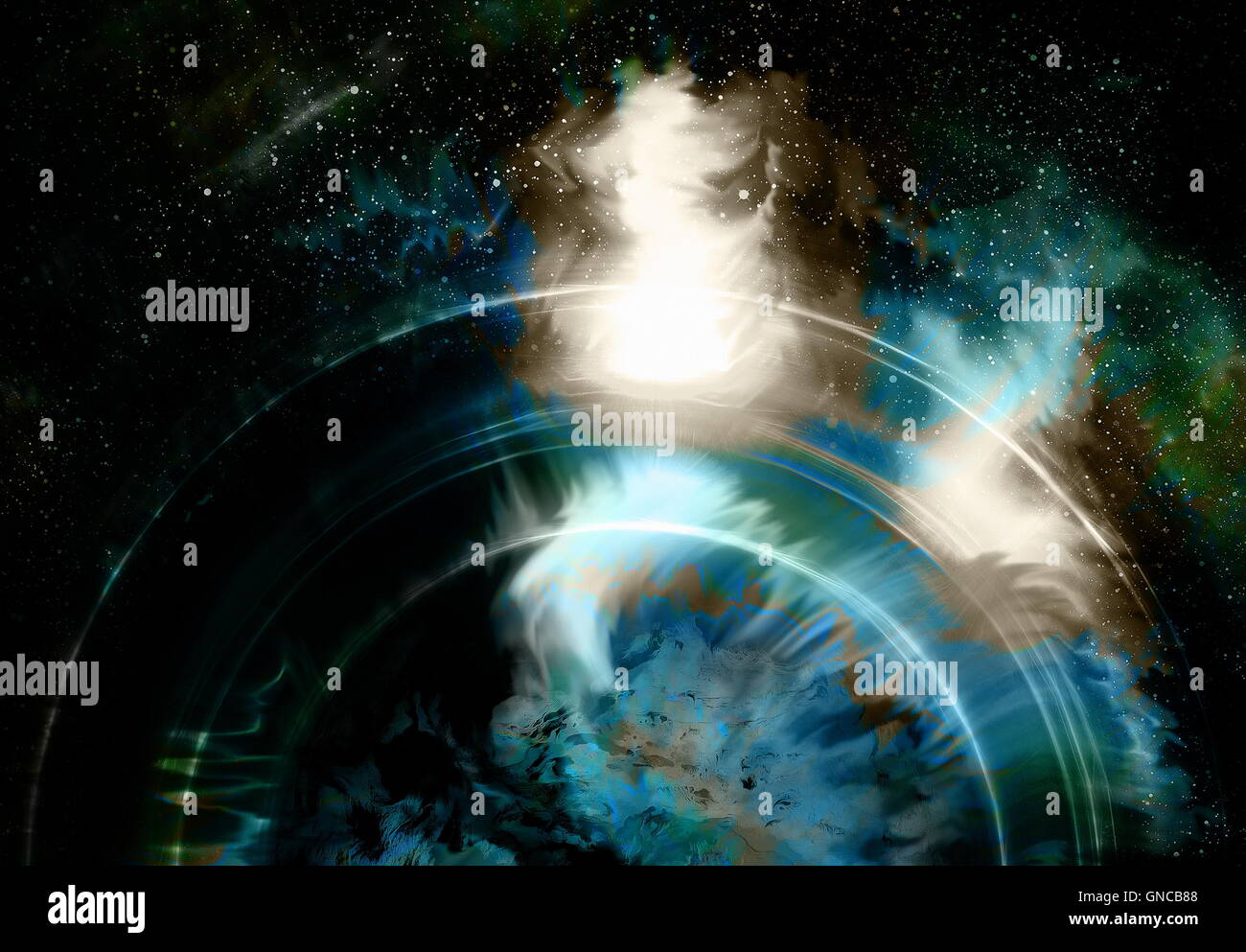 Color abstract background. Cosmic space.. Computer collage Stock Photo ...