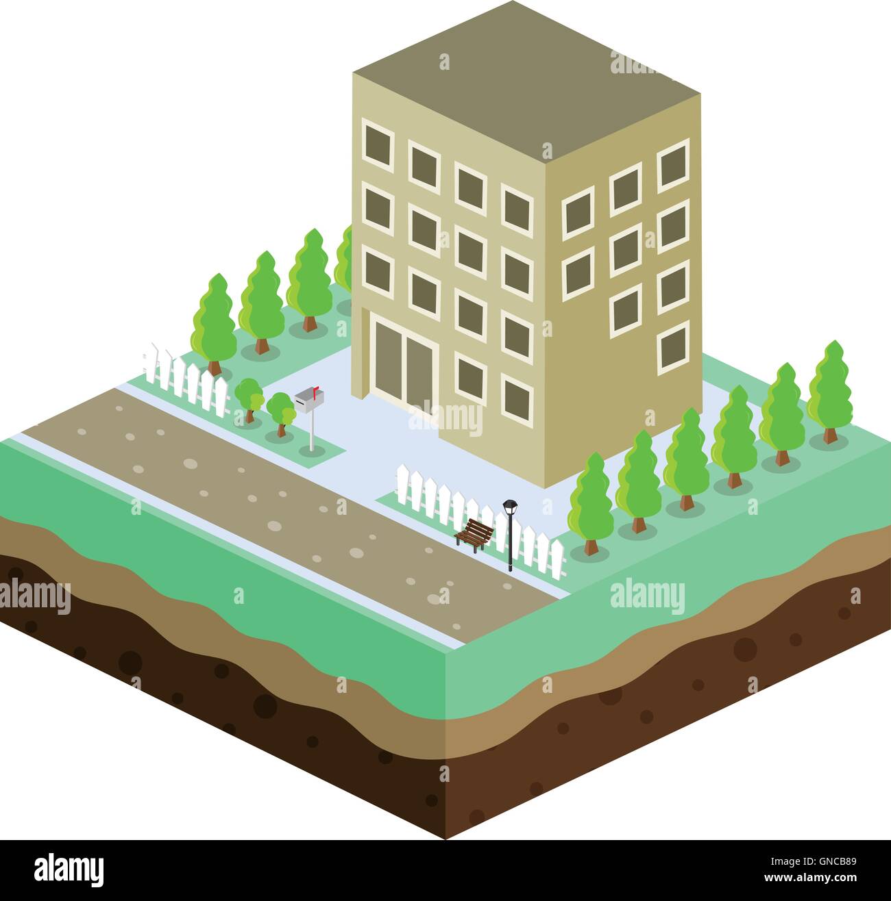 isometric residential view cartoon theme Stock Vector Image & Art - Alamy