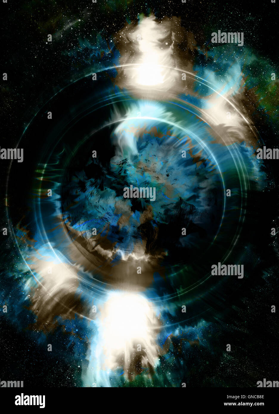 Color abstract background. Cosmic space.. Computer collage Stock Photo ...