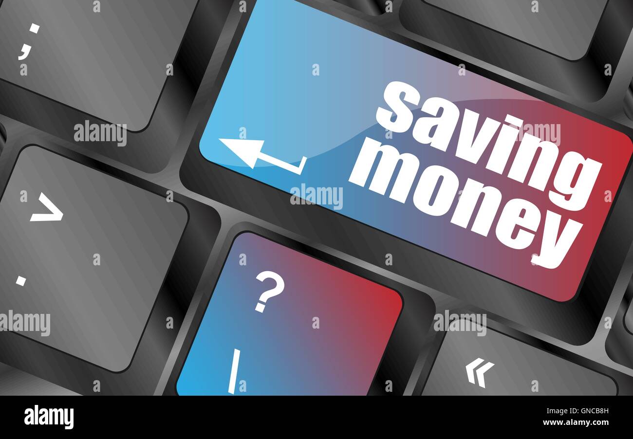 saving money for investment with a button on computer keyboard vector ...