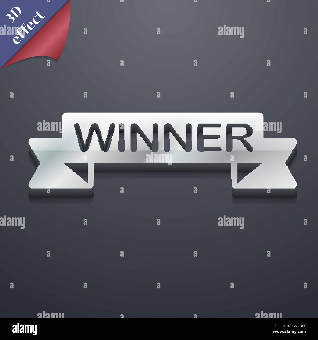 Winner icon symbol. 3D style. Trendy, modern design with space for your ...